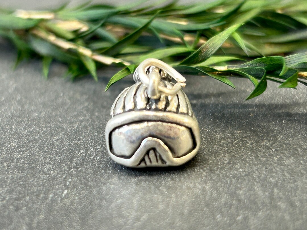 Sterling Silver Ski Mask Pendant, Skier Charm, Sterling Silver Skier ...