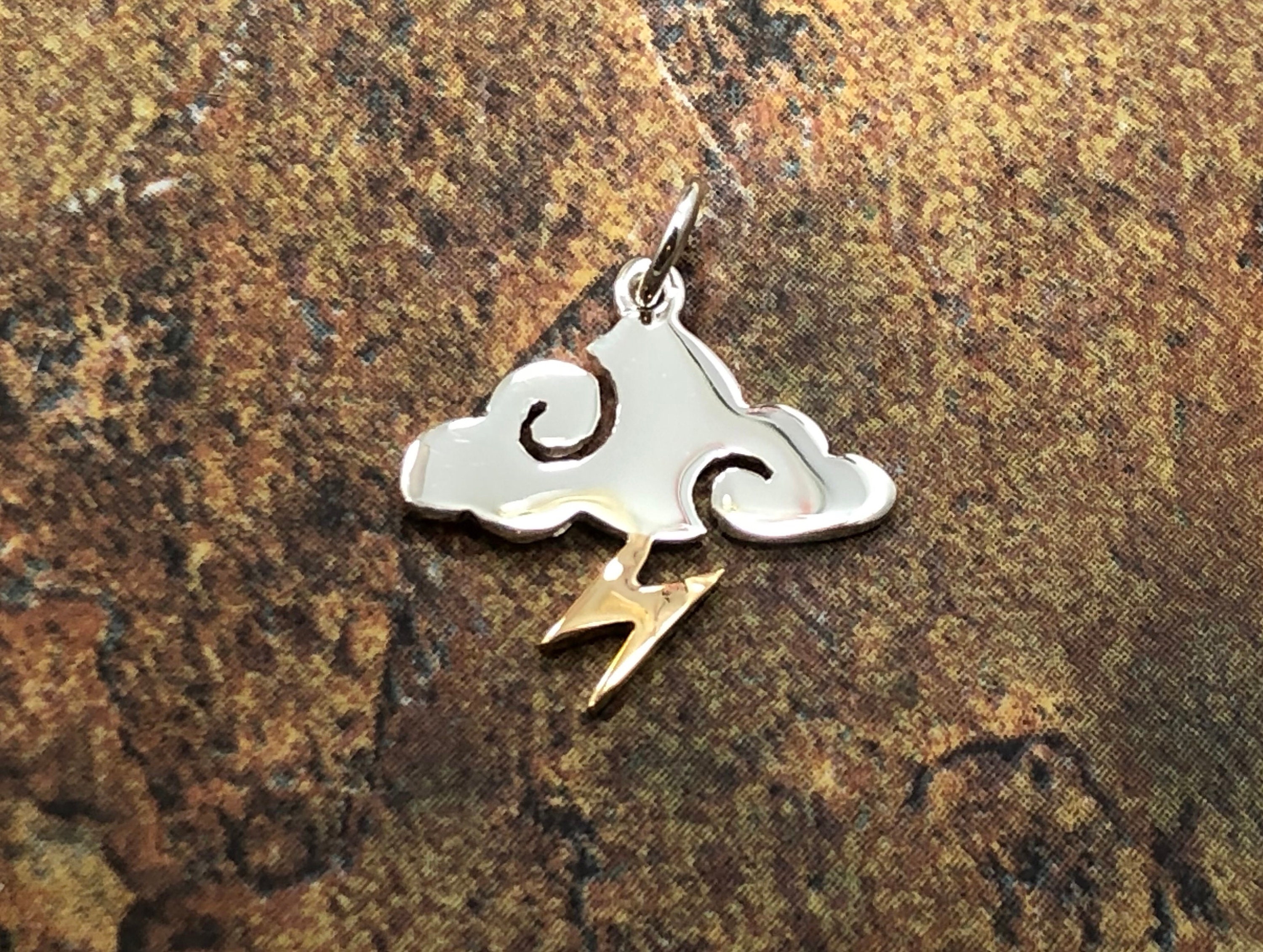 Cloud Charm, Flat Cloud, Sky Charm, Rain Cloud, Cloud With Lightening ...