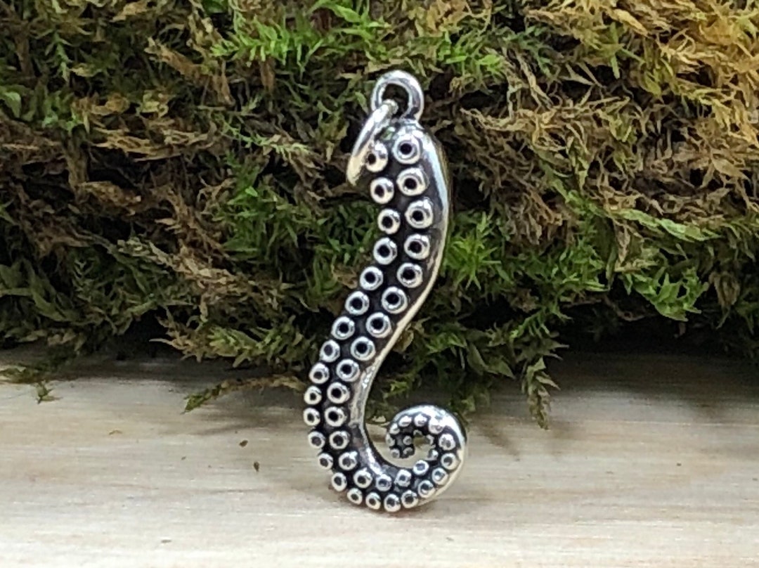Octopus Charm, Octopus Tentacle Charm, Sterling Silver Octopus Charm ...