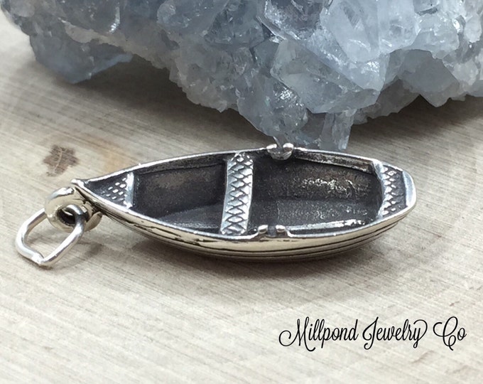 Boat Charm, Row Boat Charm, Fisherman Charm, Boating Charm, Ocean Charm ...