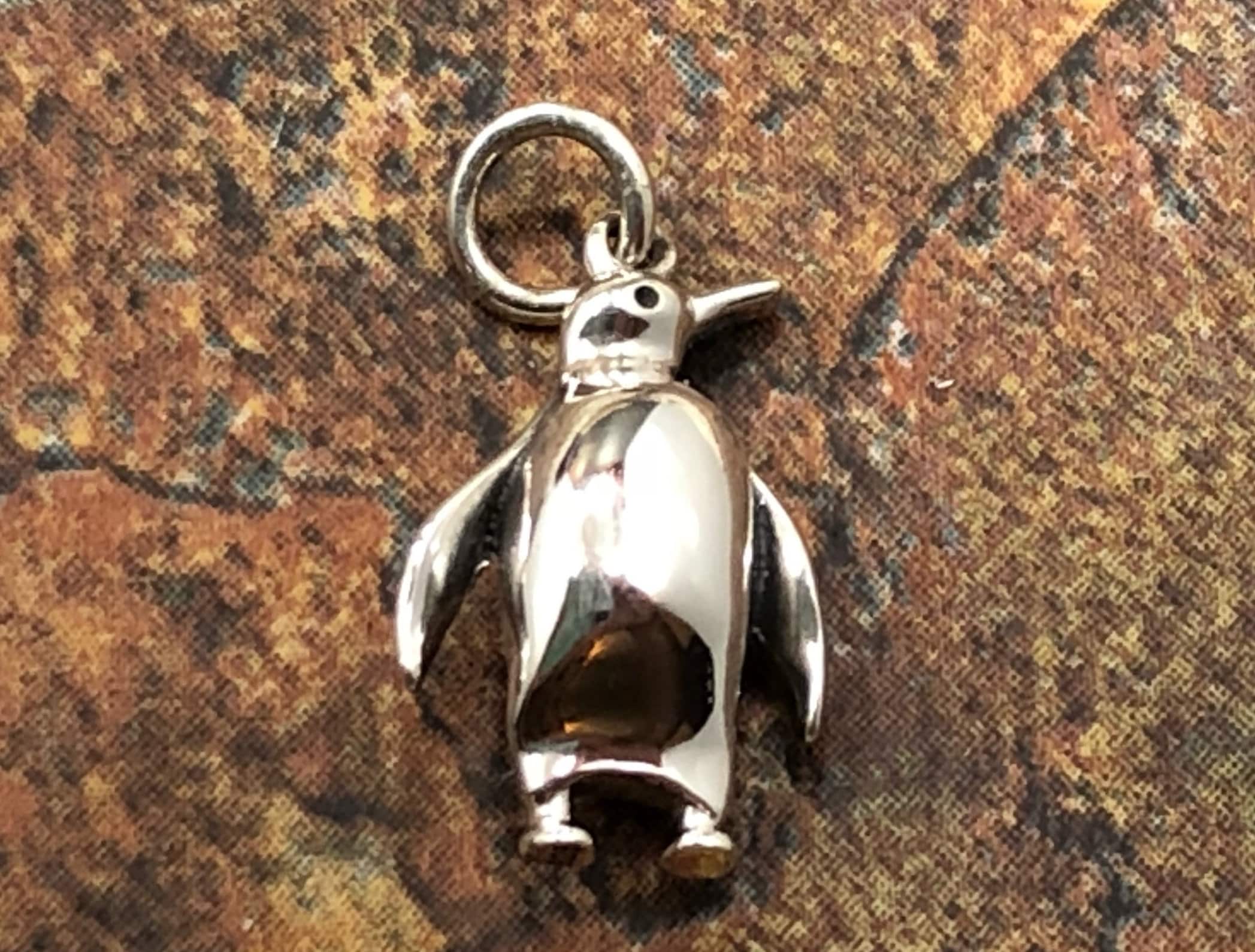 Penguin Charm Penguin Pendant Sterling Silver Penquin Charm | Etsy