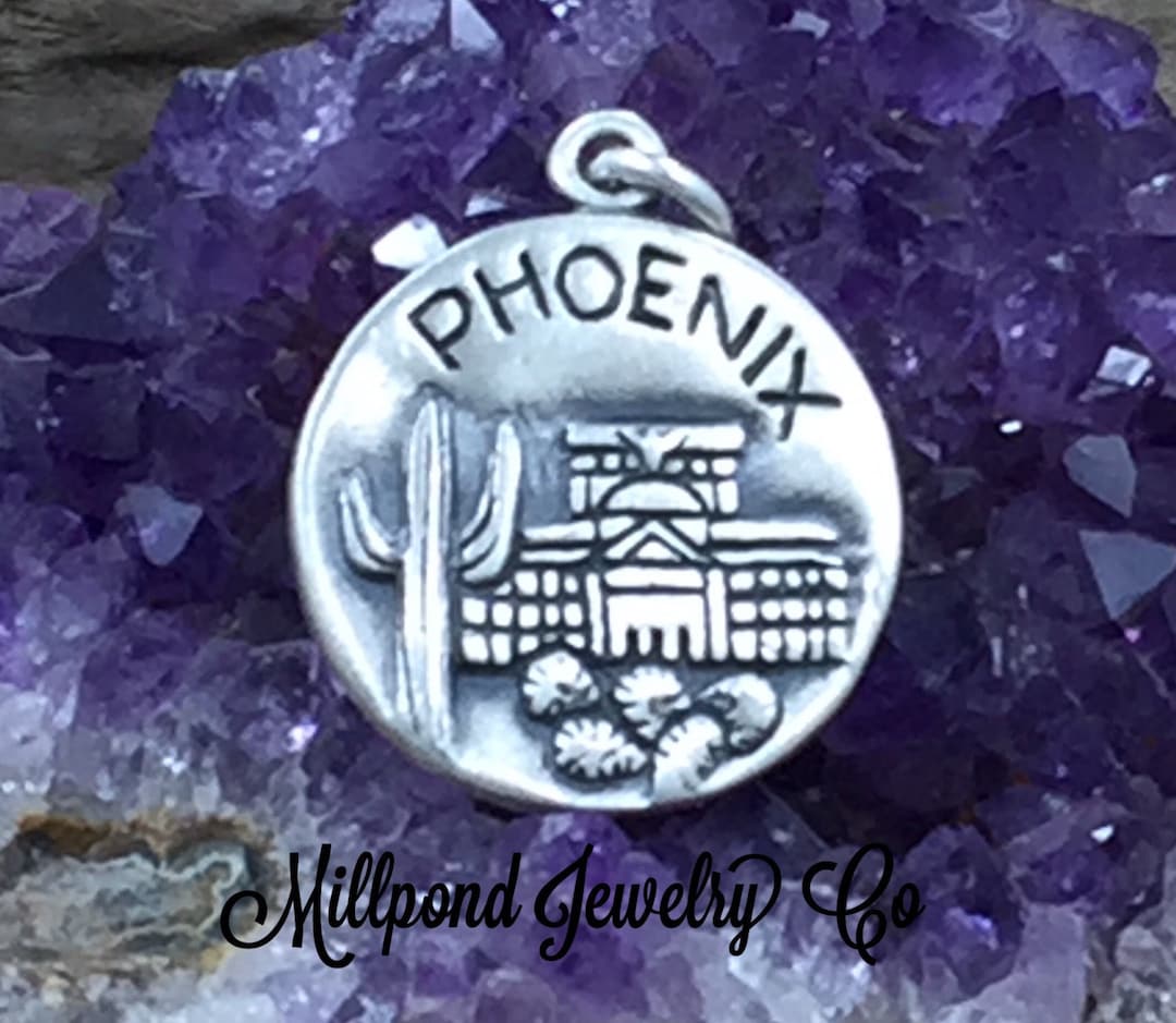 Phoenix Charm, Arizona Charm, Phoenix Pendant, Sterling Silver Phoenix ...