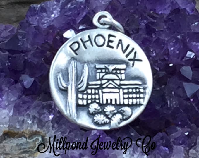 Phoenix Charm Arizona Charm Phoenix Pendant Sterling Silver - Etsy