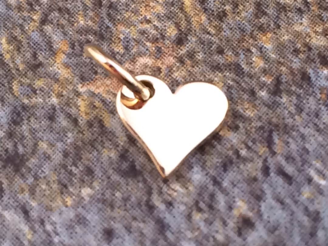 Heart Charm, Heart Pendant, Tiny Heart Charm, Flat Heart Charm, Small ...