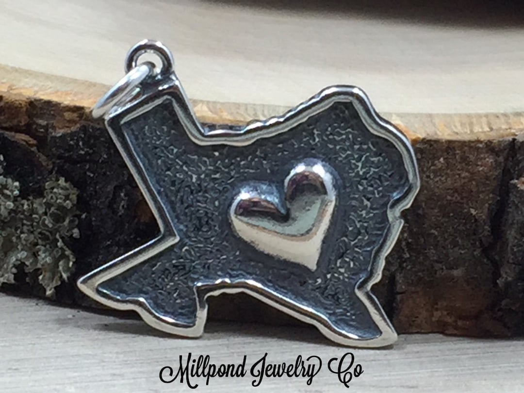 Heart of Texas Charm, Texas Charm, Texas Heart Charm, Texas Pendant ...