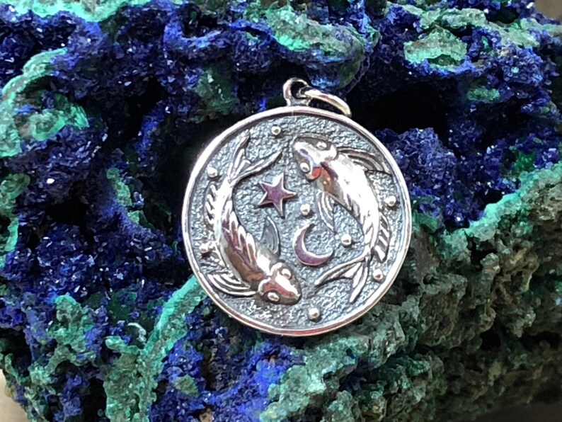 Pisces Charm, Zodiac Charm, Astrology Charm, Sterling Silver Pisces ...