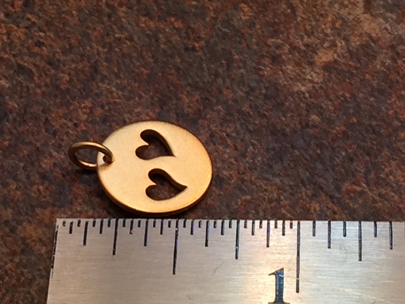 Heart Charm Heart Pendant Two Cut Out Heart Charm Gold | Etsy