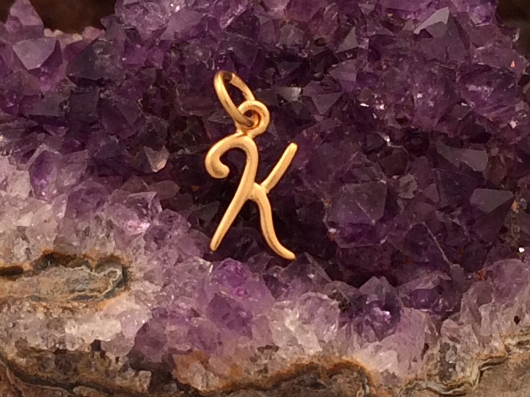 Alphabet Charm, Letter Charm, K Charm, Letter K Charm, Script Letter ...