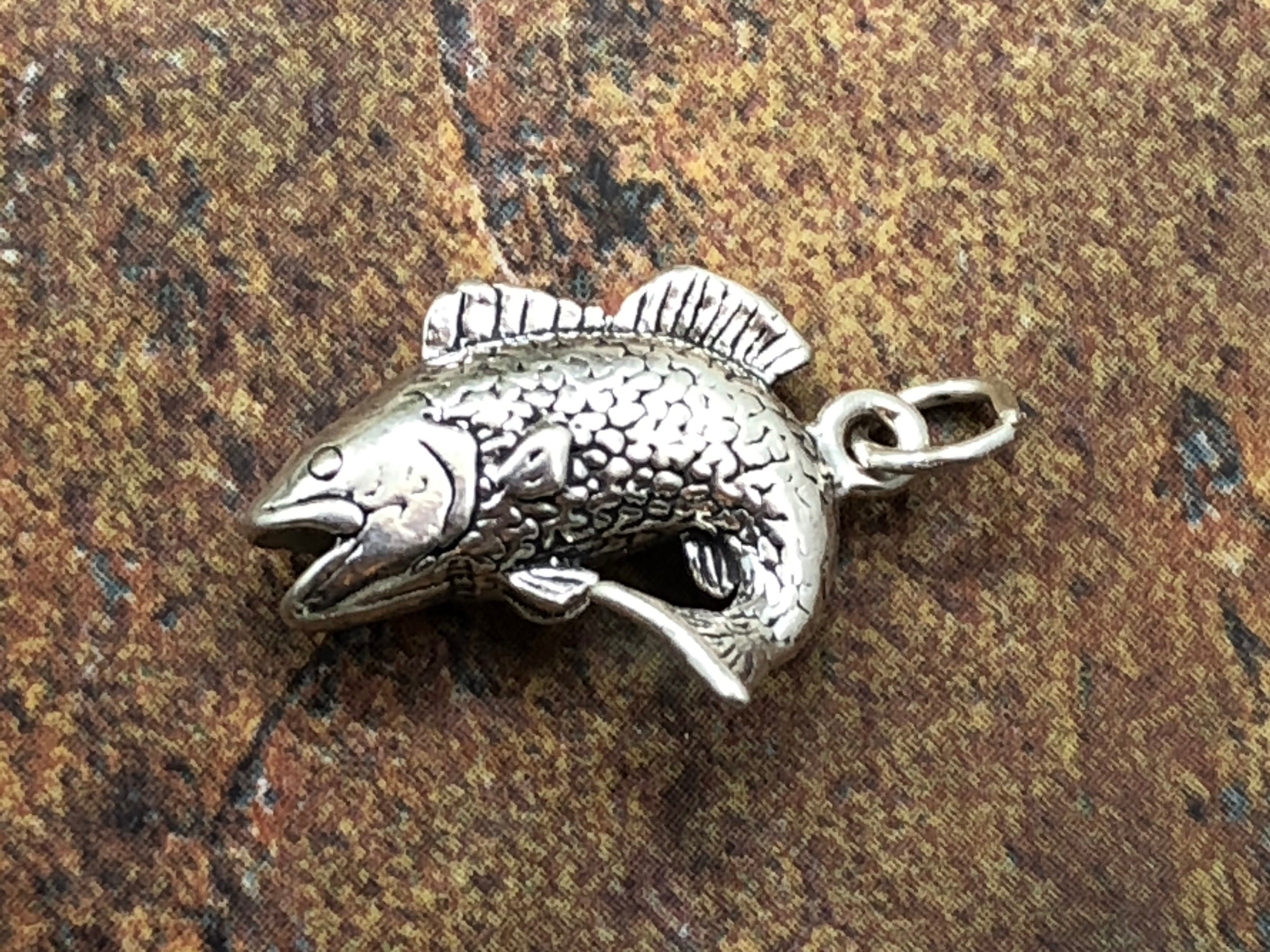 Bass Charm Bass Fisherman Charm Fish Charm Fisherman Charm | Etsy