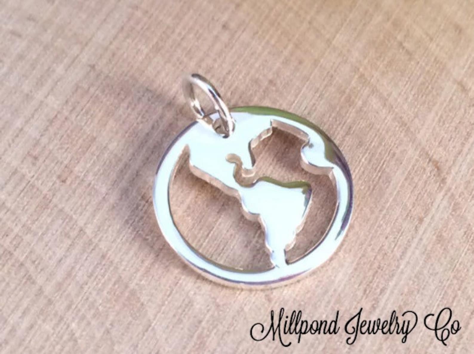 Globe Charm Globe Pendant World Charm Earth Charm Round | Etsy