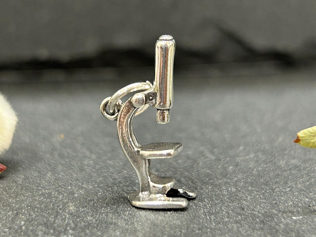 Sterling Silver Microscope Charm, Microscope Charm, Biology Charm ...