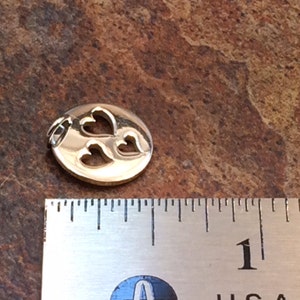 Heart Charm Heart Pendant Three Cut Out Heart Charm - Etsy