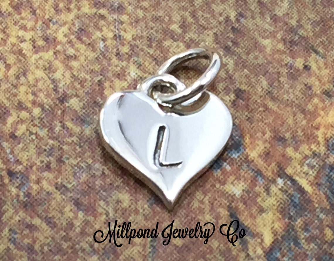 Initial Charm Letter Charm L Charm Letter L Charm Heart | Etsy