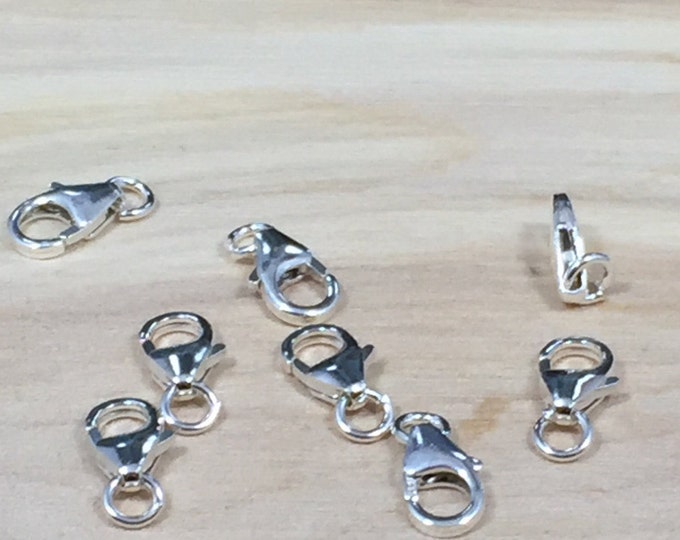Silver Lobster Clasp, Silver Lobster Claw, Sterling Silver, 4.8mm X 8 ...