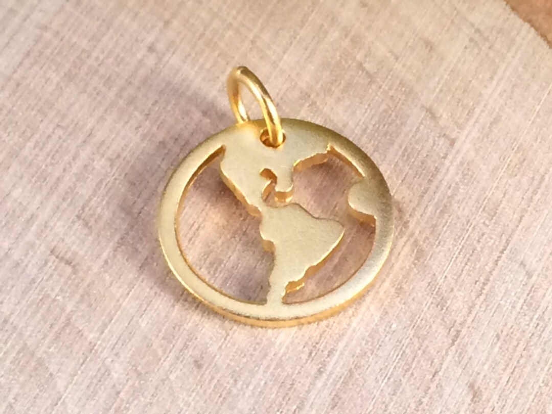Globe Charm, Globe Pendant, World Charm, World Pendant, Round Globe Cut ...