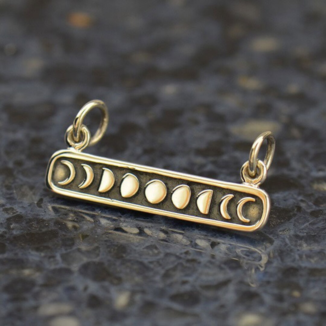 Moon Charm, Phases of the Moon Charm, Etched Phases of the Moon Charm ...