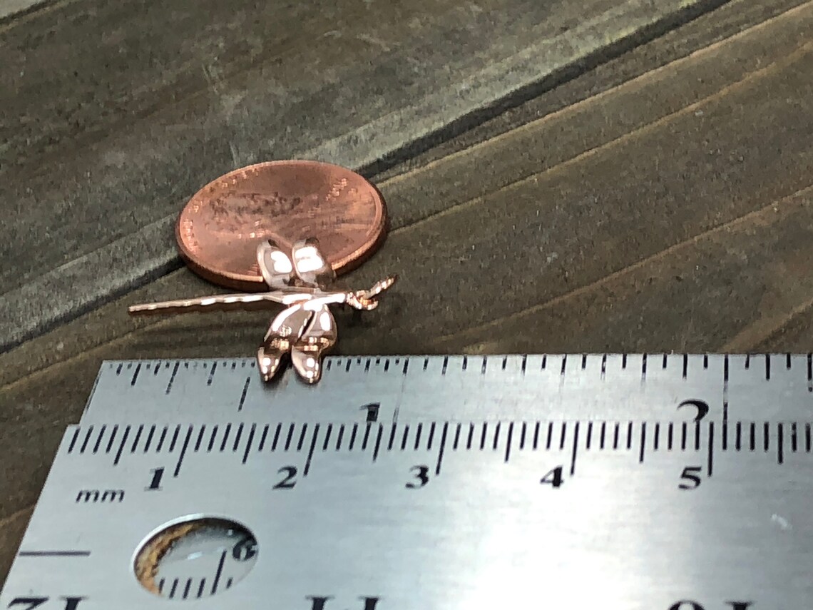 Rose Gold Plated Detailed Dragonfly Charm Dragonfly Charm | Etsy