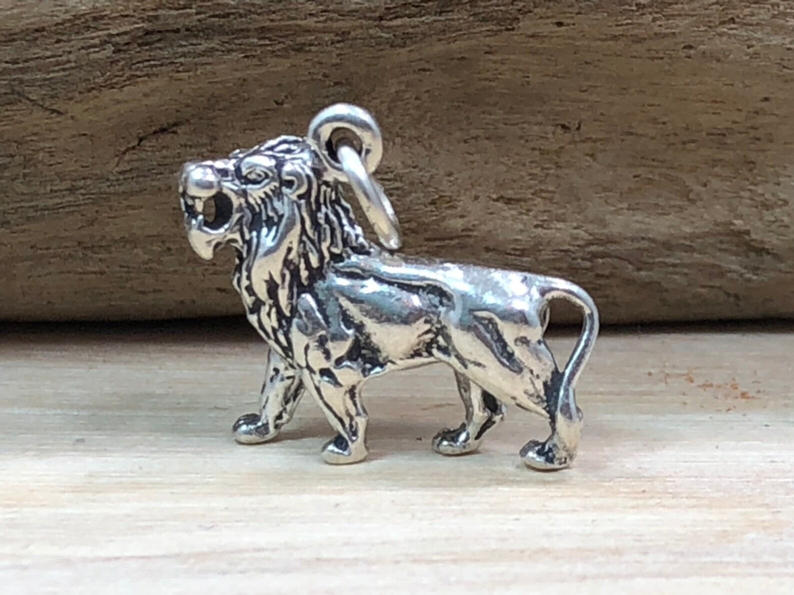 Lion Charm African Lion Charm Sterling Silver Charm - Etsy