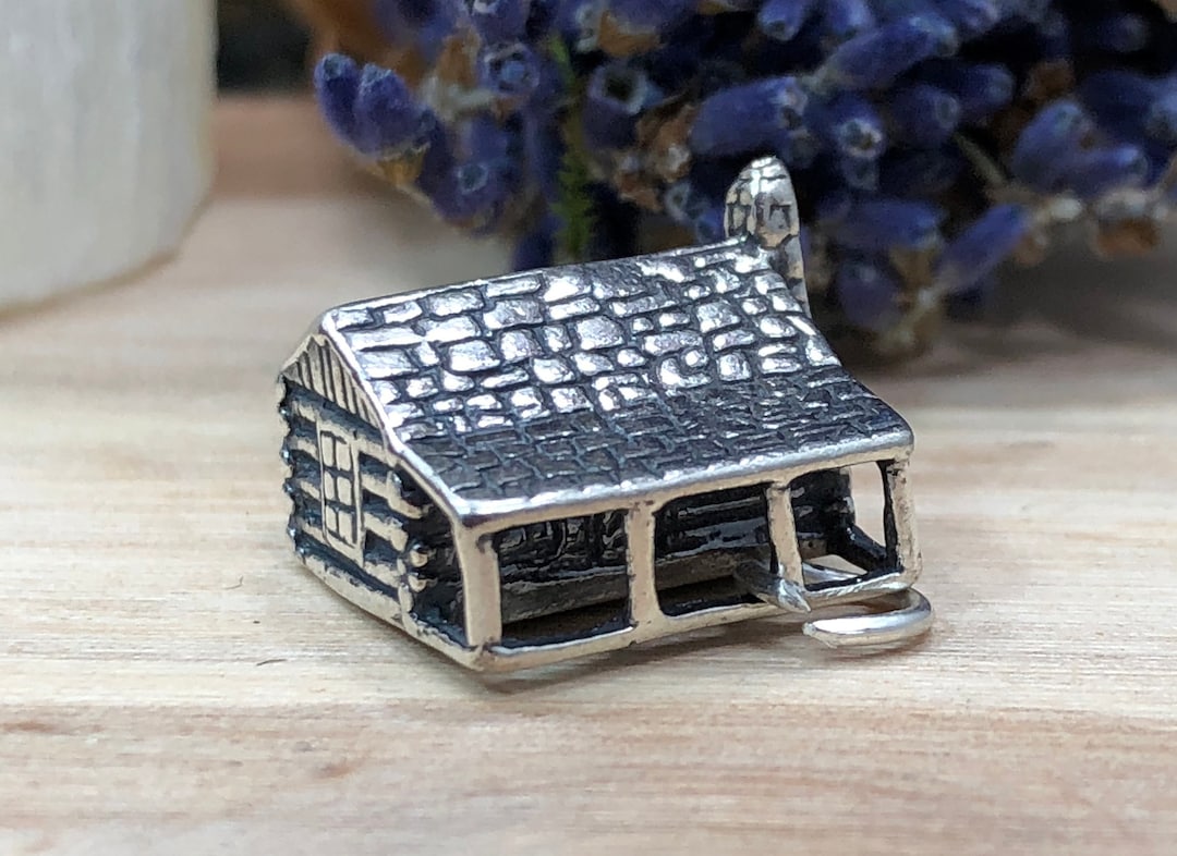 Cabin Charm, Log Cabin Charm, Wilderness Charm, Camping Charm, Sterling ...