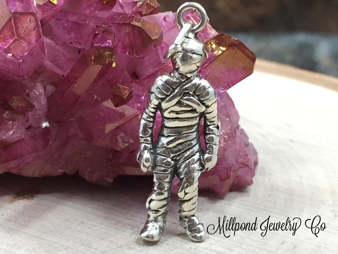 Mummy Charm, Halloween Charm, Sterling Silver Charm, Sterling Silver ...