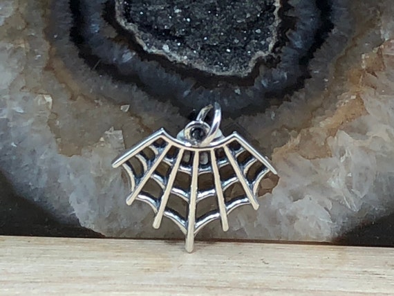 Spider Web Charm Realistic Spider Web Charm Halloween Charm | Etsy
