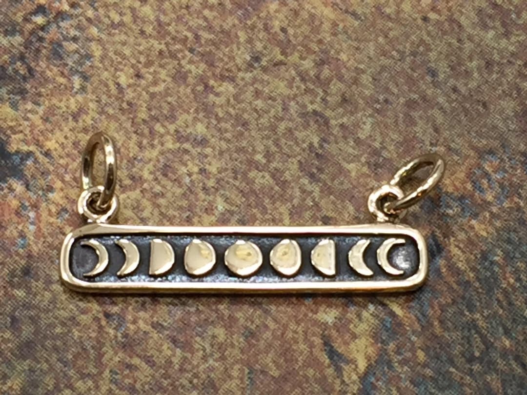 Moon Charm, Phases of the Moon Charm, Etched Phases of the Moon Charm ...