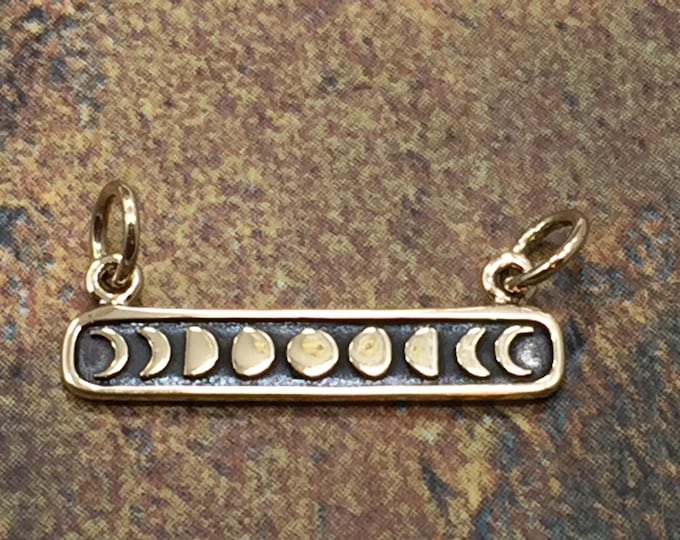 Moon Charm Phases of the Moon Charm Etched Phases of the - Etsy