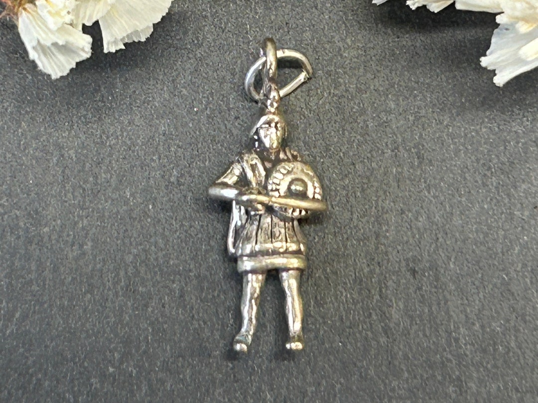 Trojan Charm, Trojan Warrior Charm, Warrior Charm, Sterling Silver ...