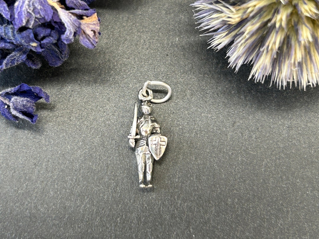 Knight in Shining Armor Charm, Knight Charm, Royalty Charm, Silver ...