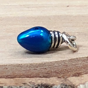 Christmas Light Charm, Christmas Bulb Charm, Sterling Silver Christmas ...
