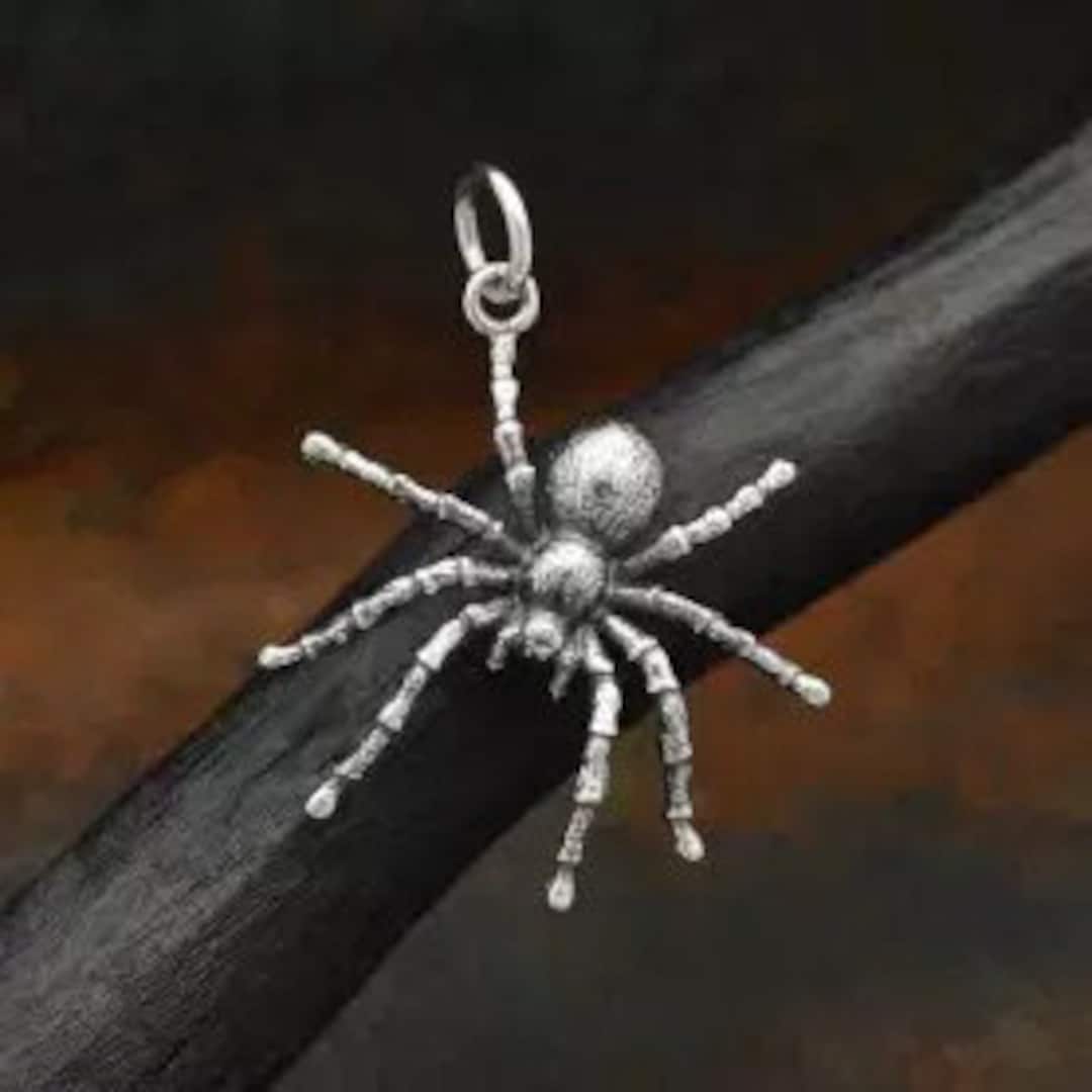 Spider Charm, Realistic Spider Charm, Halloween Charm, Sterling Silver ...