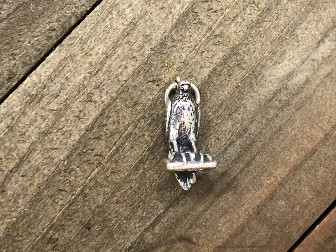 Falcon Charm, Falcon Pendant, Bird Charm, Bird Pendant, Sterling Silver ...