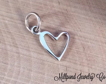 Key to My Hart Charm Heart Charm Heart Key Cut Out Charm | Etsy