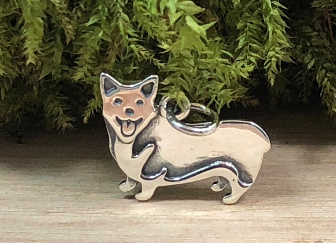Sterling Silver Corgi Charm, Sterling Silver Dog Charm, Corgi Charm ...