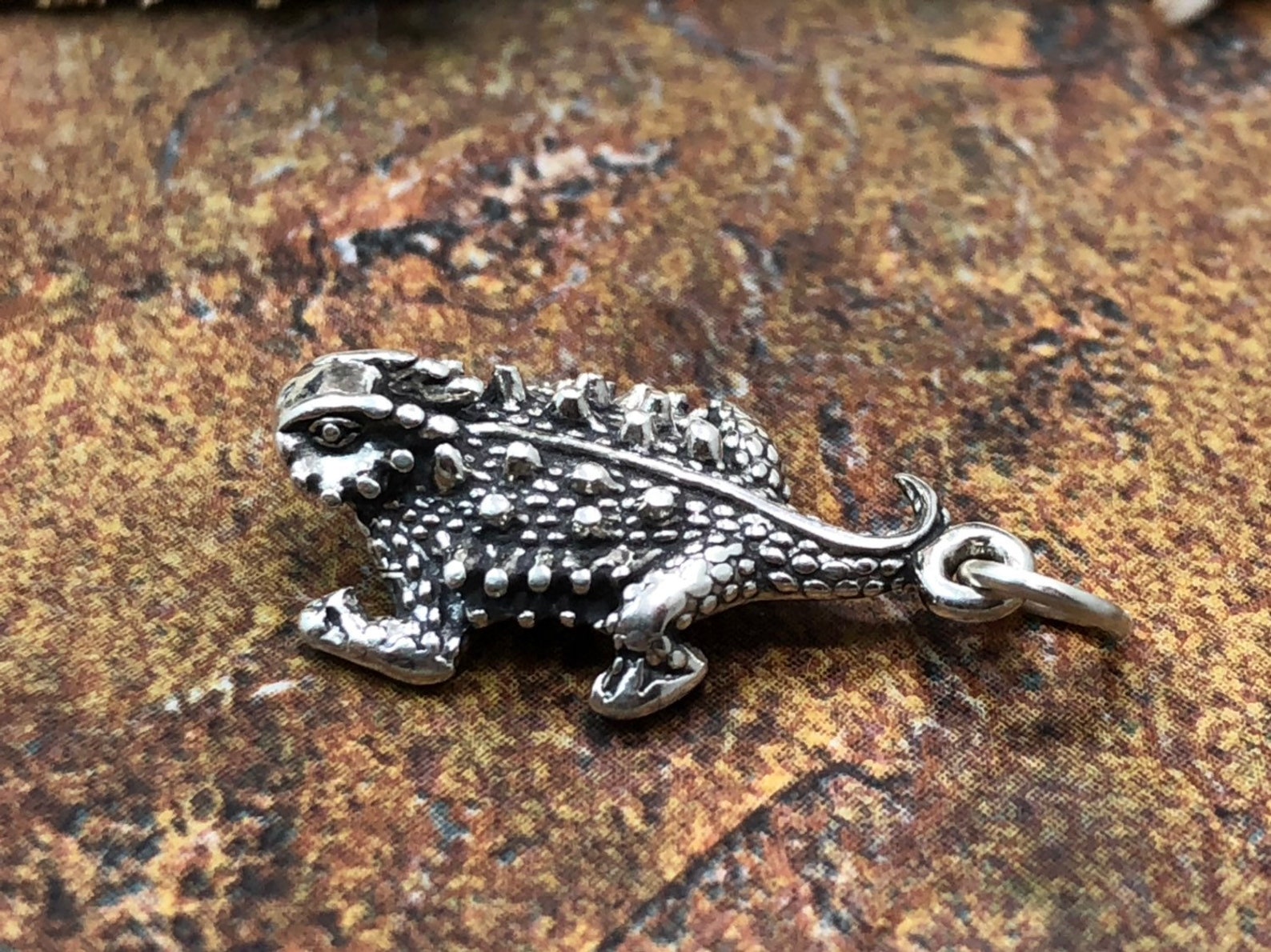 Horned Toad Charm Horny Toad Charm Sterling Silver Charm - Etsy