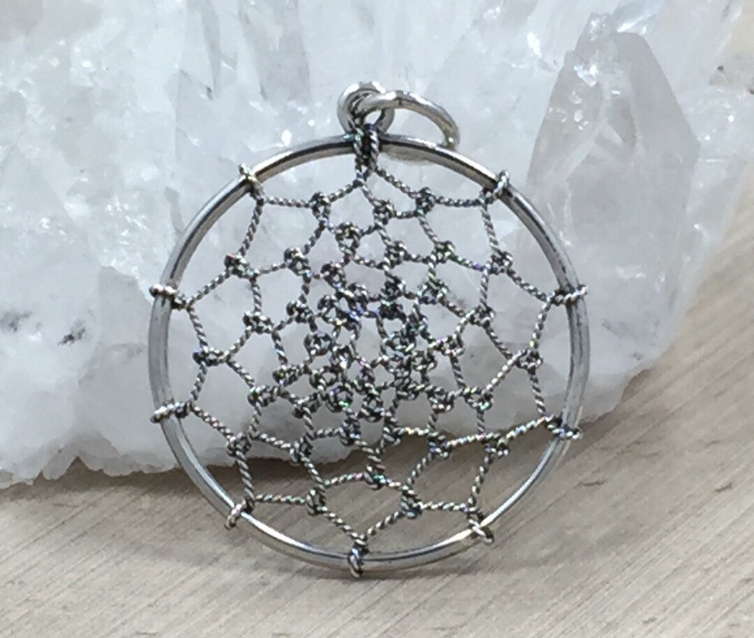 Dream Catcher Charm Sterling Silver Dream Catcher Pendant - Etsy