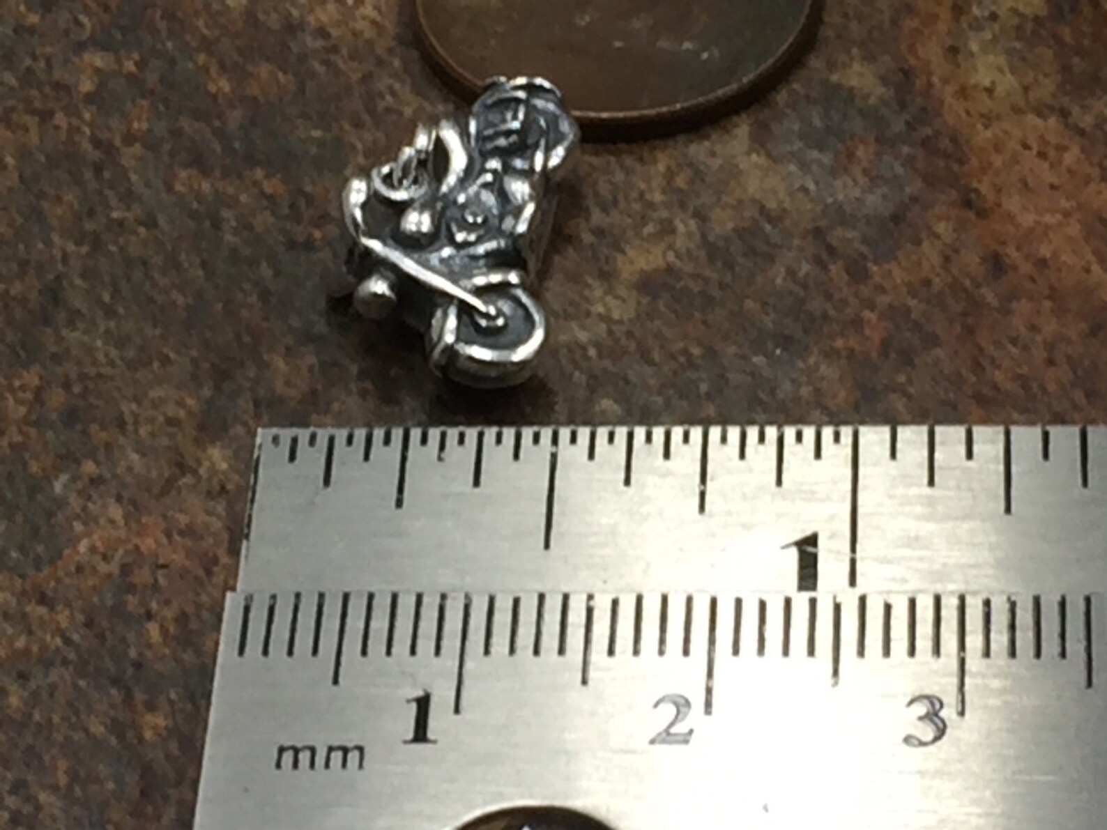 Motorcycle Charm Motorcycle Pendant Bike Charm Sterling | Etsy