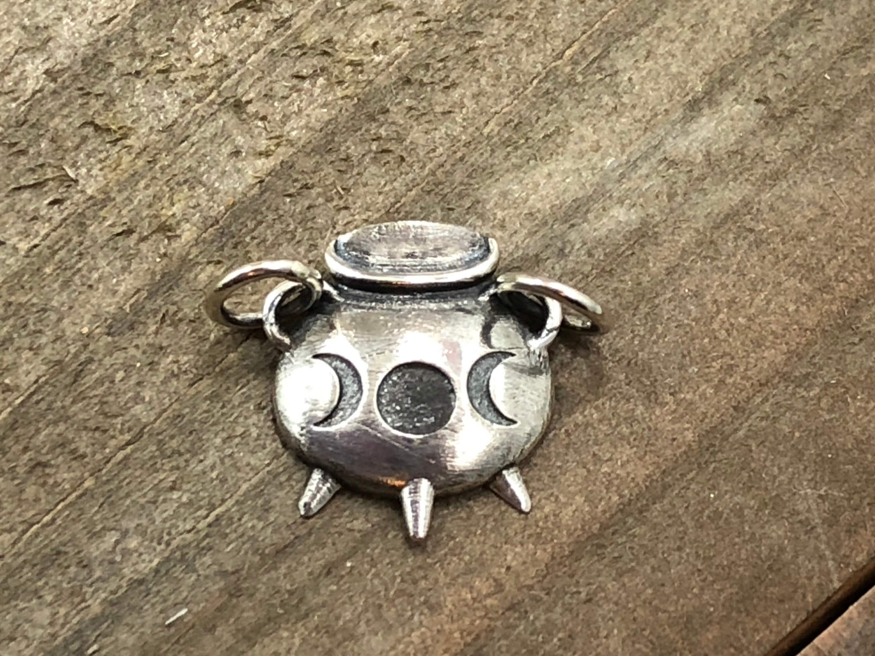Sterling Silver Witch Cauldron Charm Link Witch Charm - Etsy
