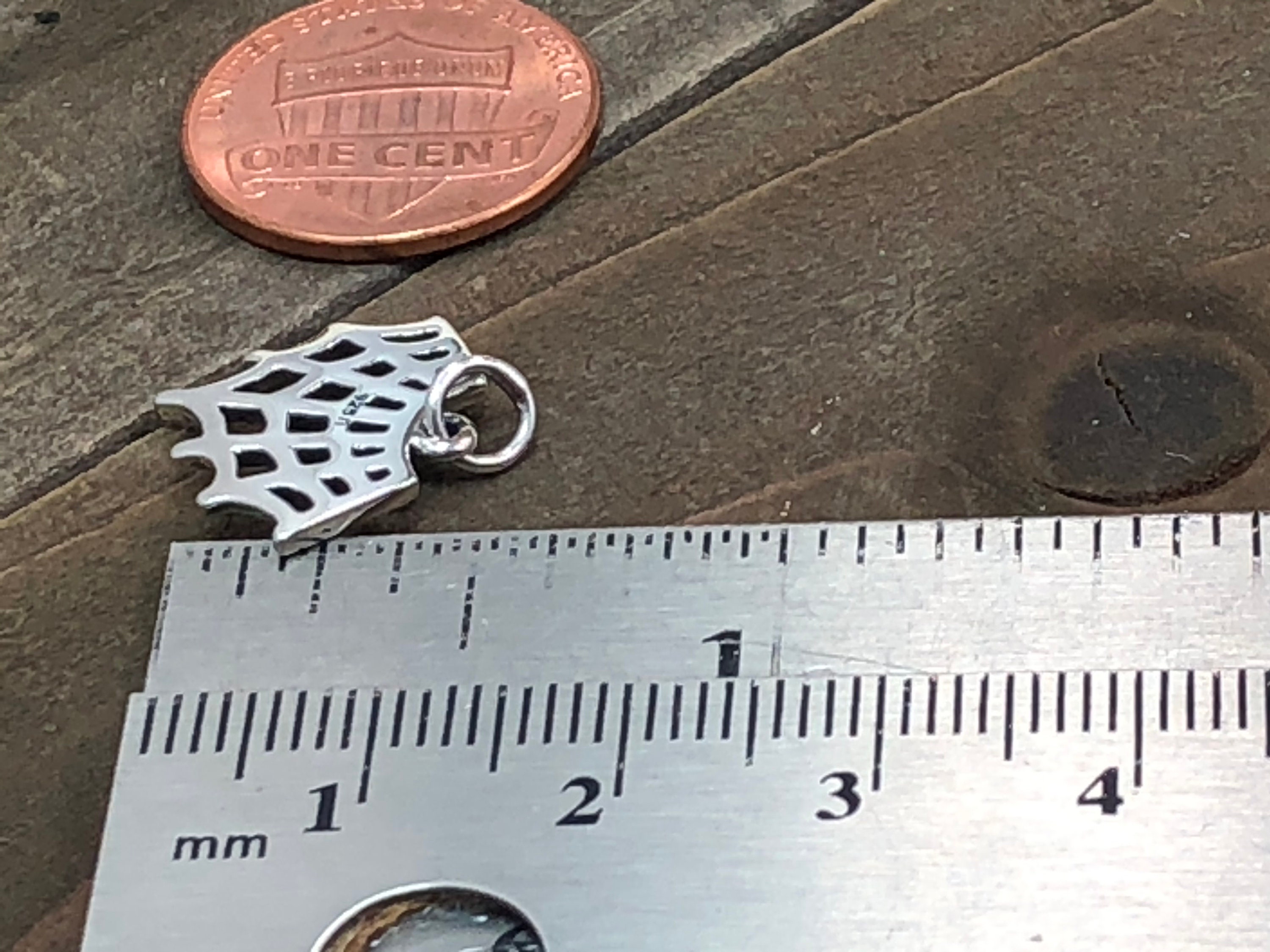 Spider Web Charm Realistic Spider Web Charm Halloween Charm | Etsy