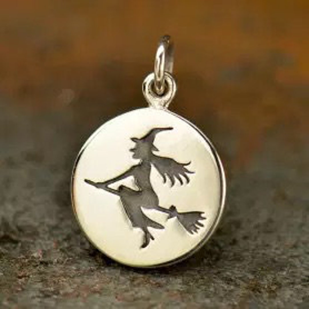 Witch Charm, Halloween Charm, Sterling Silver Charm, Sterling Silver ...