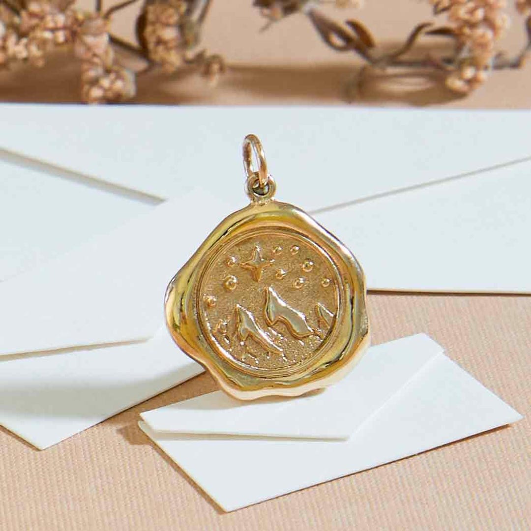 Bronze Mountain Wax Seal Charm, Mountain Range Charm, Mountain Charm ...
