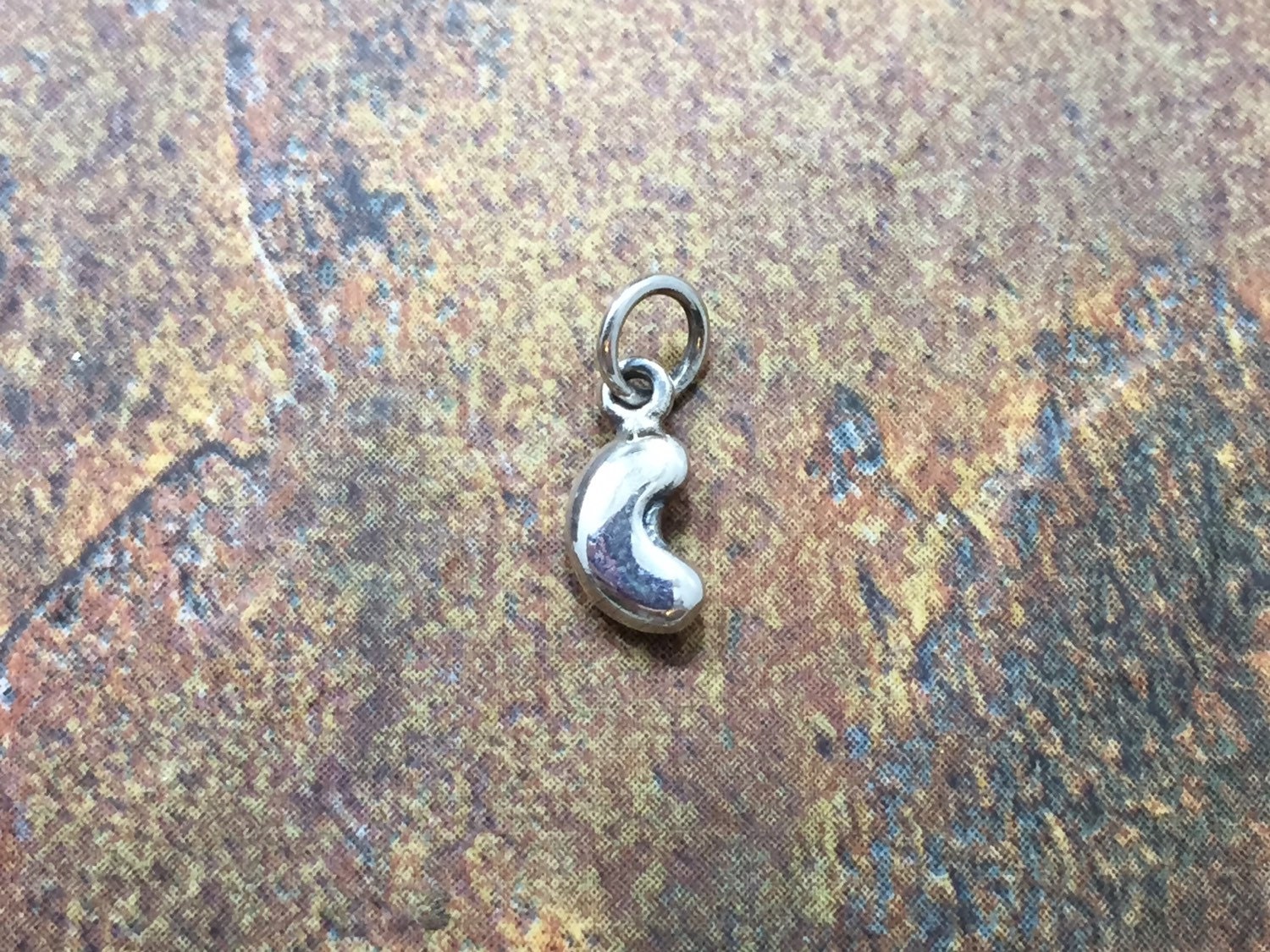 Bean Charm Lentil Charm Sterling Silver Charm Sterling | Etsy