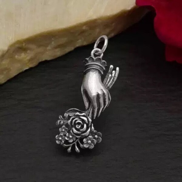 Silver Hand Charm - Etsy