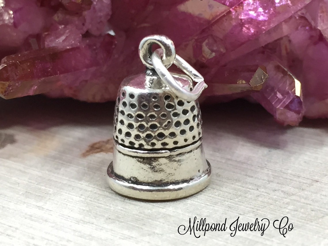 Thimble Charm Sewing Charm Seamstress Charm Sterling Silver | Etsy
