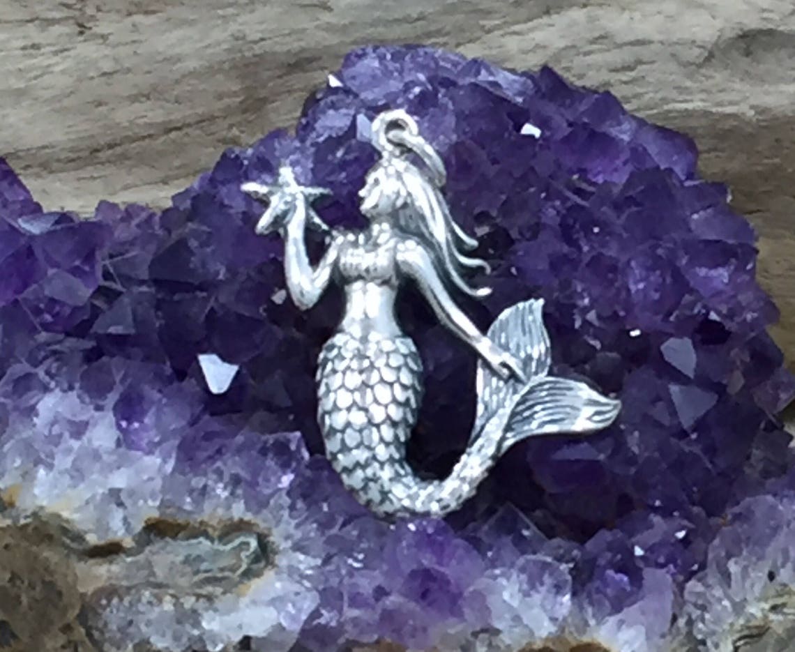 Mermaid Charm Mermaid Pendant Princess Charm Sterling - Etsy