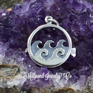 Waves Charm, Ocean Charm, Beach Charm, Sea Life Charm, Ocean Pendant ...