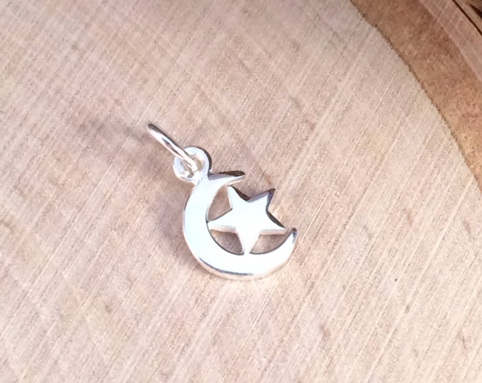 Moon and Star Charm, Moon Pendant, Celestial Charm, Moon and Star ...