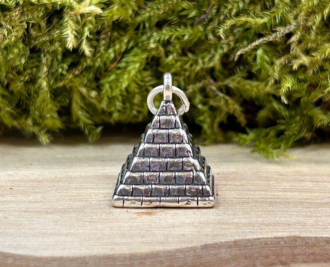 Pyramid Charm, Sterling Silver Pyramid Charm, Pyramid Pendant, Sterling ...