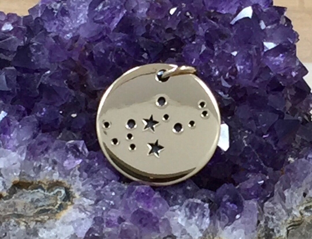 Zodiac Charm, Virgo Charm, Zodiac Constellation Charm, Natural Bronze ...