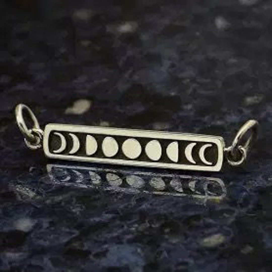 Sterling Silver Moon Phases Link, Moon Charm, Phases of the Moon Charm ...